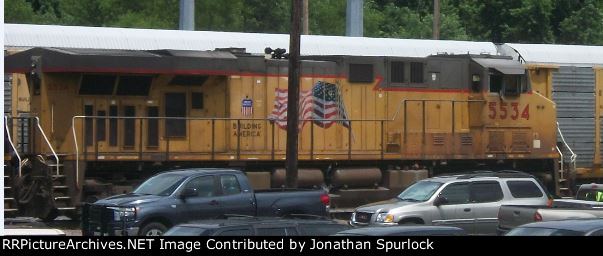 UP 5534, engineer's side and rear section view